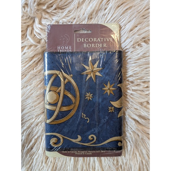 Home Trends | Wall Decor | Vtg 9s Celestial Wall Border Sun Moon Stars ...